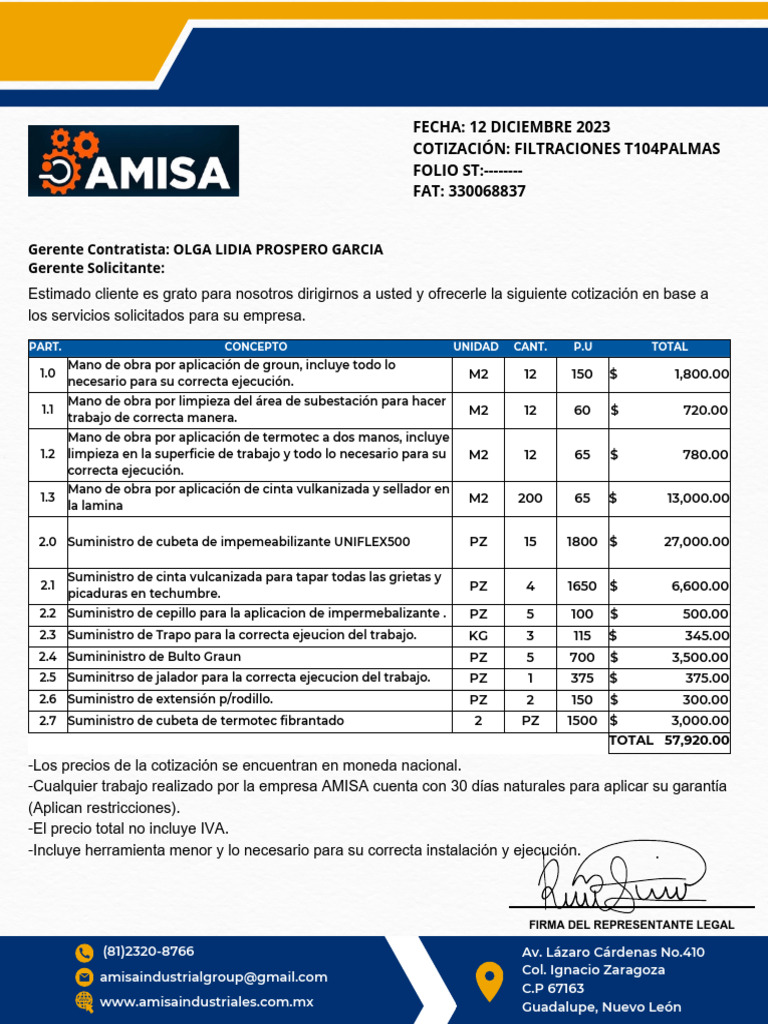 Cotizacion T104P-ST42027999 | PDF