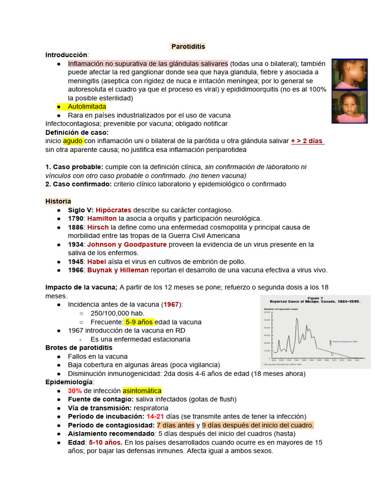 Parotiditis: Síntomas, Tratamiento y Prevención | PDF | Meningitis ...