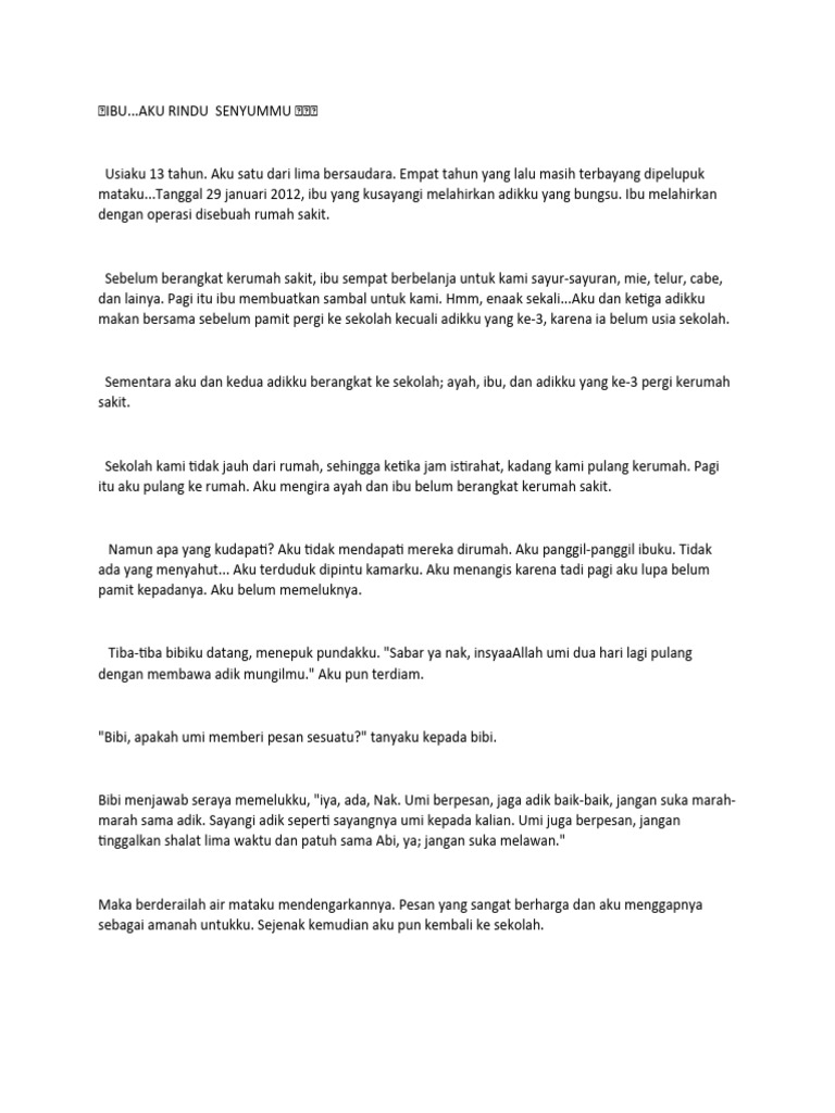 Rindu Ibu: Kisah Cinta Sejati | PDF