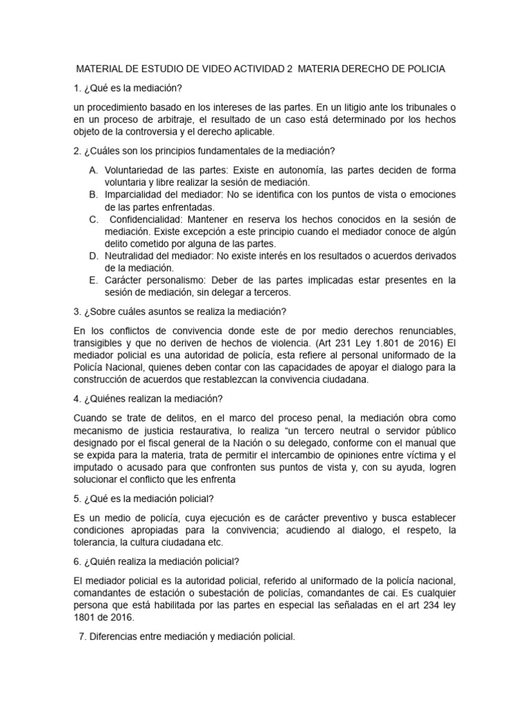 Mediación y Mediación Policial | PDF | Mediación | Justicia