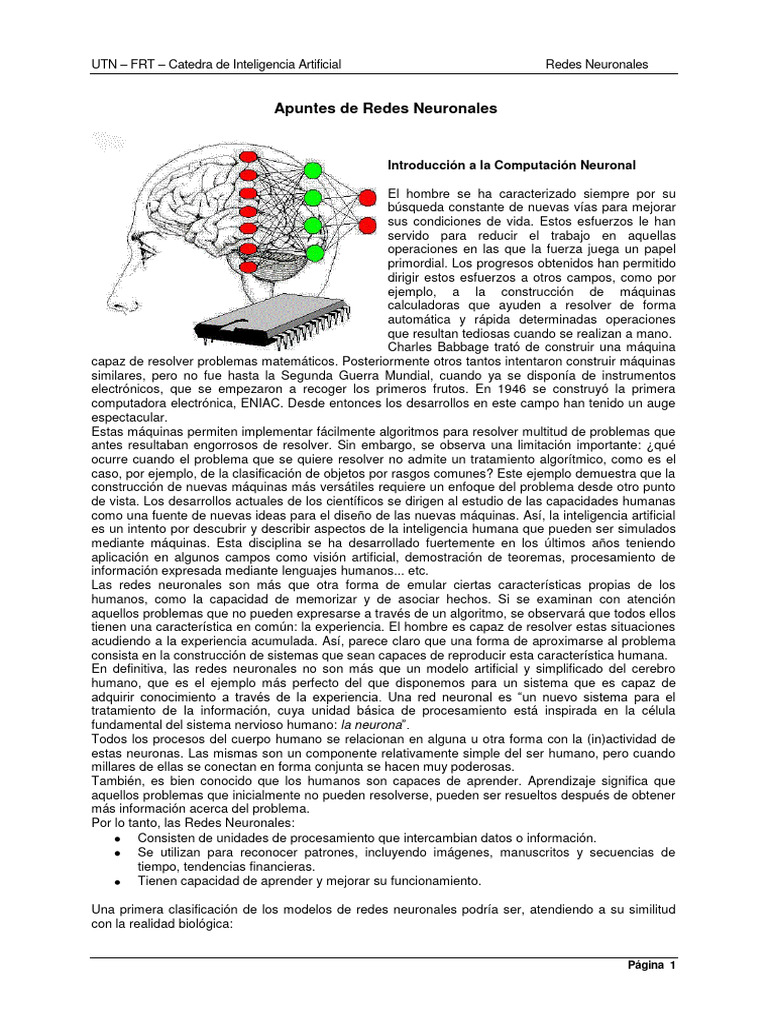 Redes Neuronales IA | PDF | Red neuronal artificial | Neurona