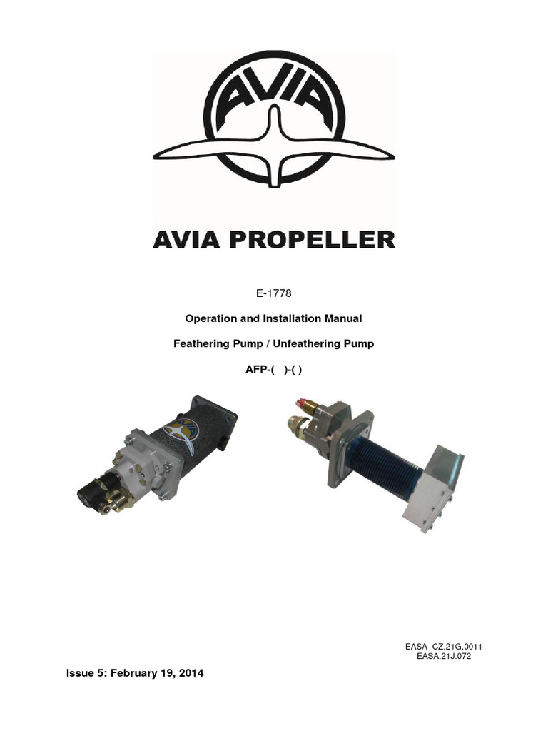 Feathering Pump Operation Manual | PDF | Pump | Switch
