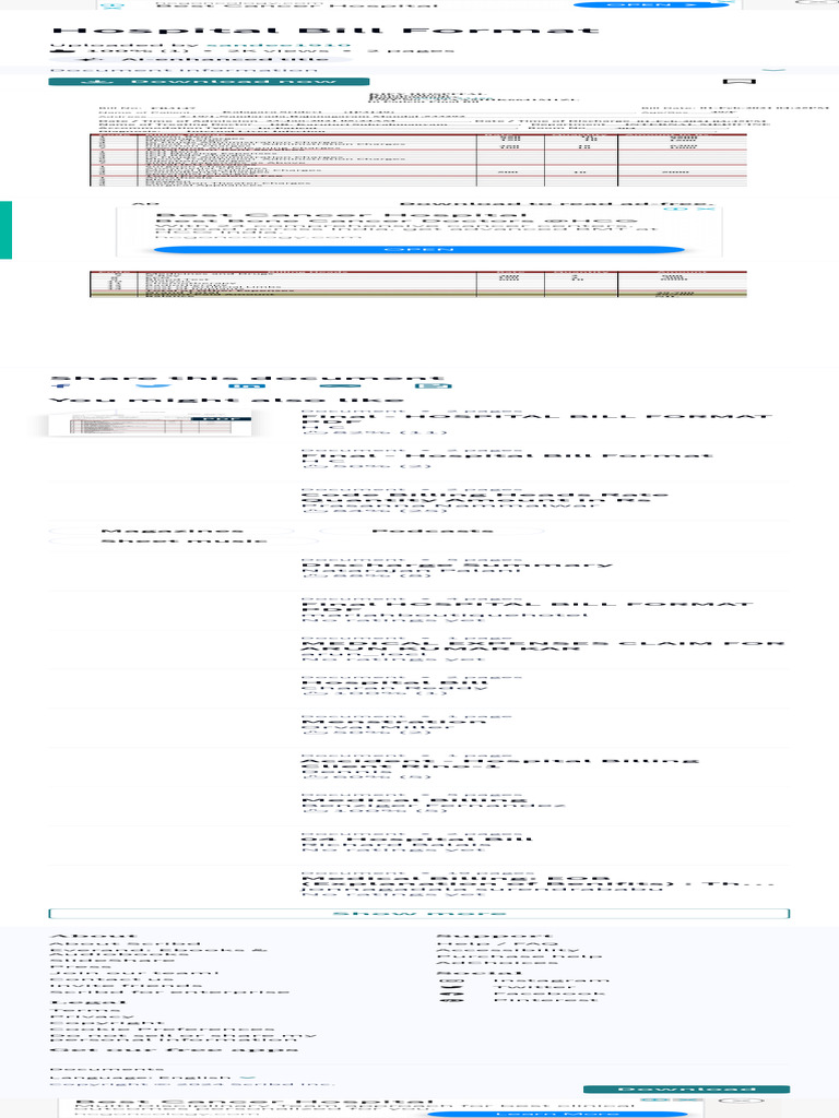 Hospital Bill Format PDF Surgery Intravenous Therapy | PDF | Scribd ...