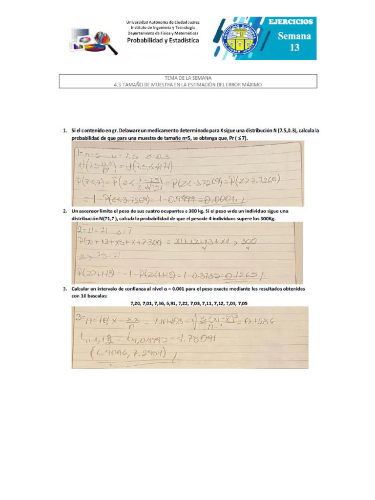 Actividad D3. Ejercicios-S13. | PDF