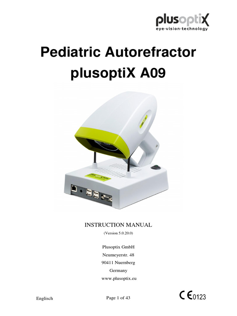 Pediatric Autorefractor A09 Manual | PDF | Input/Output | Usb Flash Drive