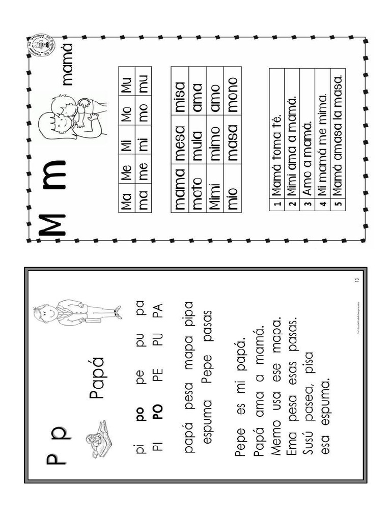 Palabras Cortas Consonante M y P | PDF