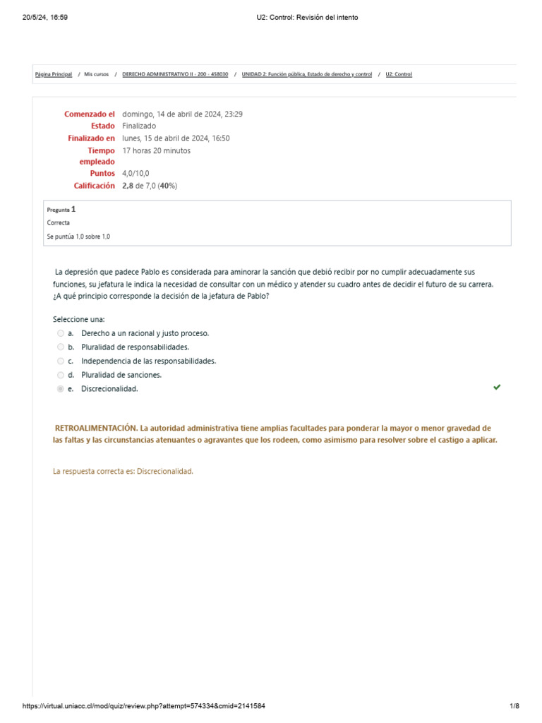 U2 - Control - Revisión Del Intento | PDF | Justicia | Crimen y violencia