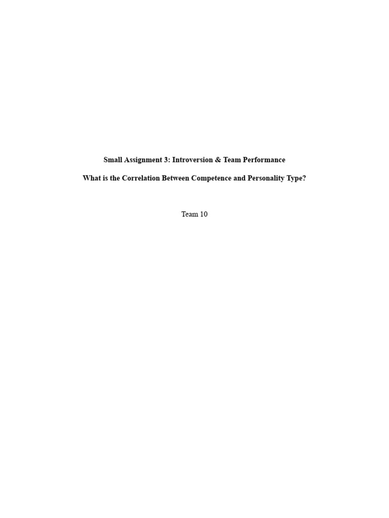 IntroversionTeamPerformance Research Paper | PDF | Extraversion And Introversion | Psychological ...