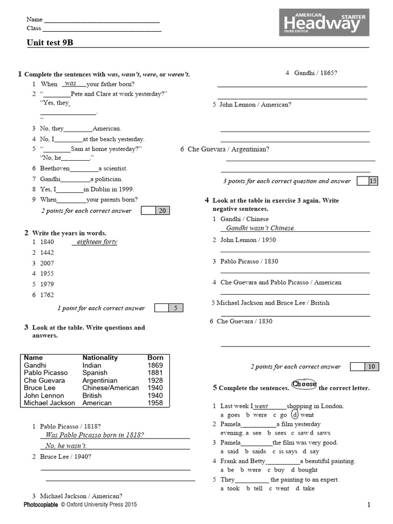 AH3e L0 Unit Test 9B | PDF