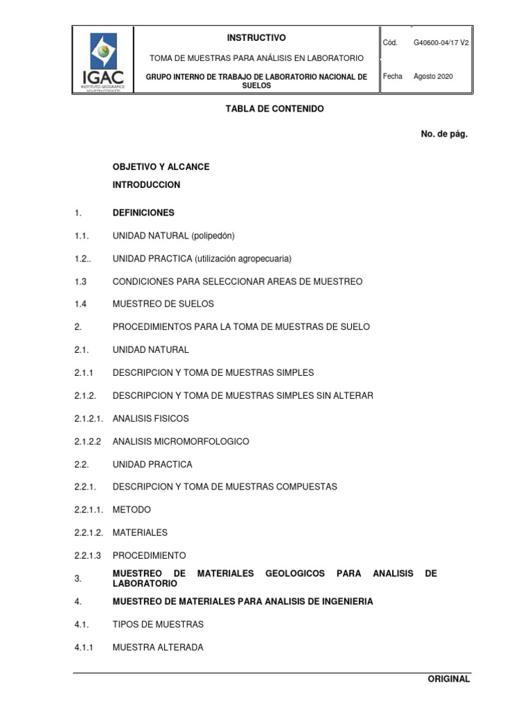 Instructivo G40600-04 - 17V2 Recomendaciones para Toma de Muestras para ...
