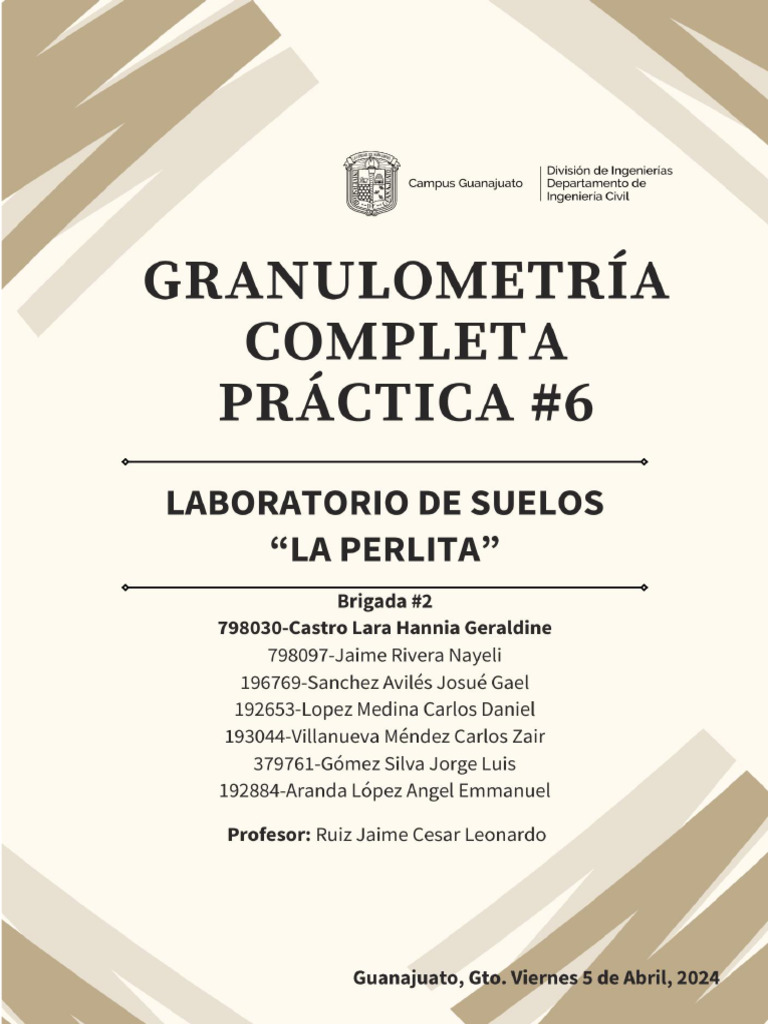 Practica #6 Granulometria completa | PDF