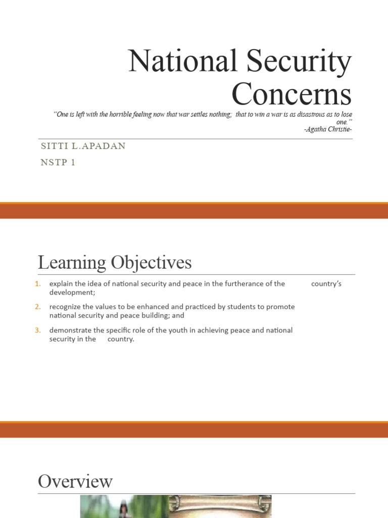 National Security and Peace Building Guide | PDF | National Security ...