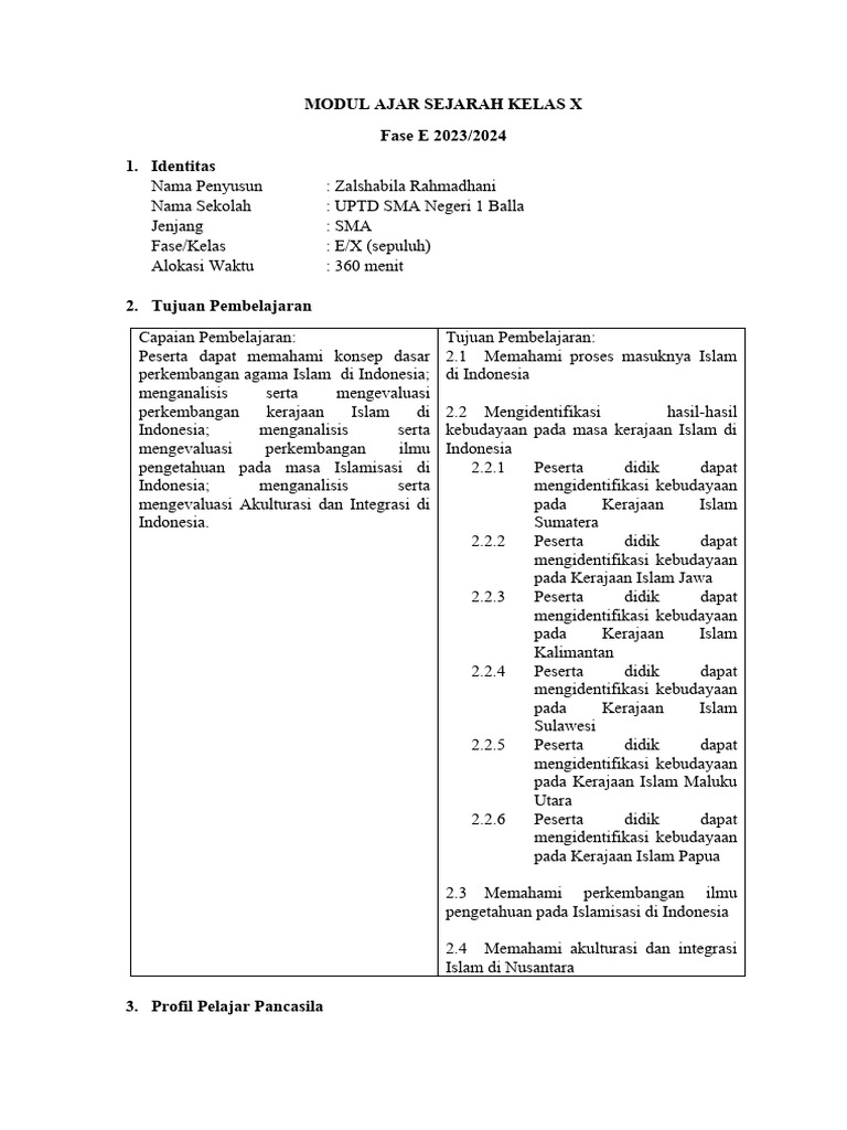 Modul Ajar Shabil 3 | PDF