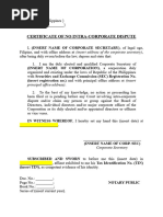 Secretary's Certificate Authorize Signatory Sample 1 | PDF
