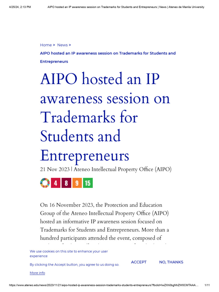 AIPO Hosted An IP Awareness Session On Trademarks For Students and ...