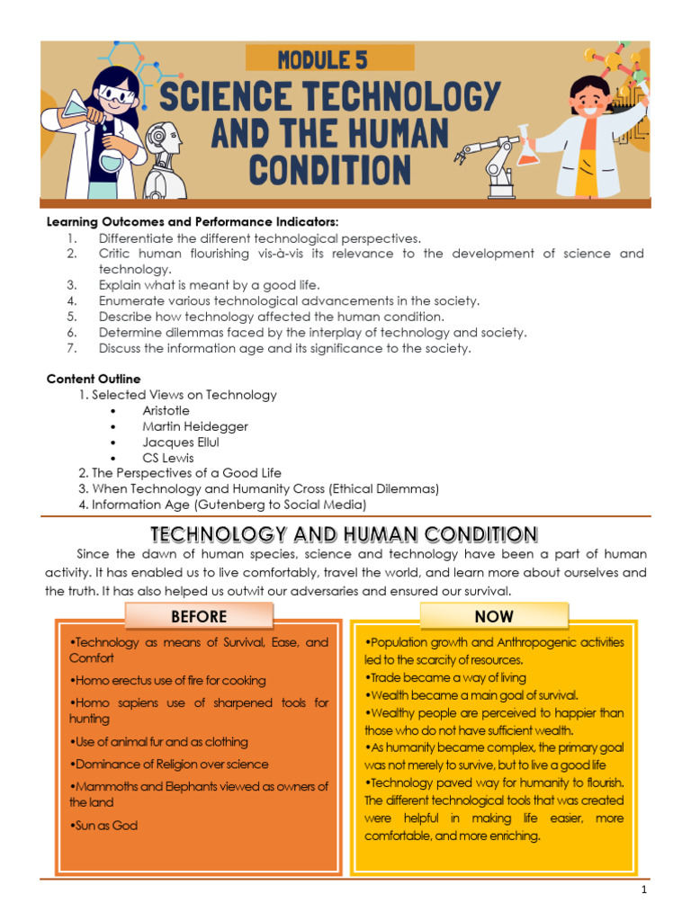 MODULE 5 Science Technology and The Human Condition | PDF | Happiness | Robot