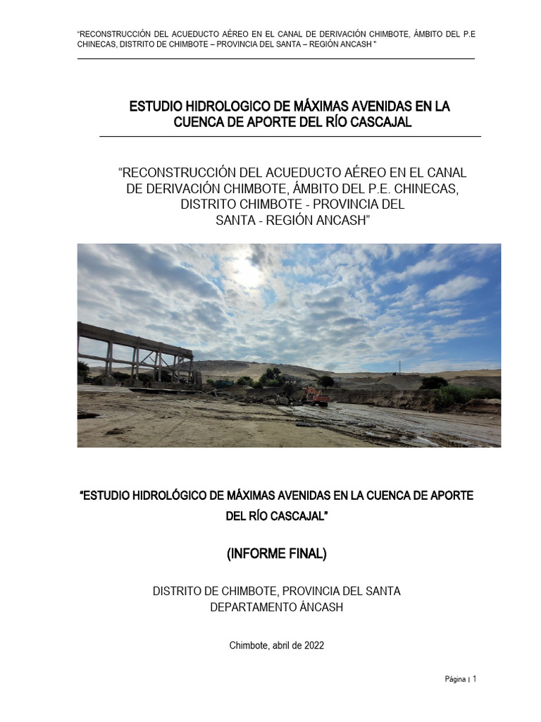 Estudio Hidrologico Rio Cascajal | PDF | Hidrología | Precipitación