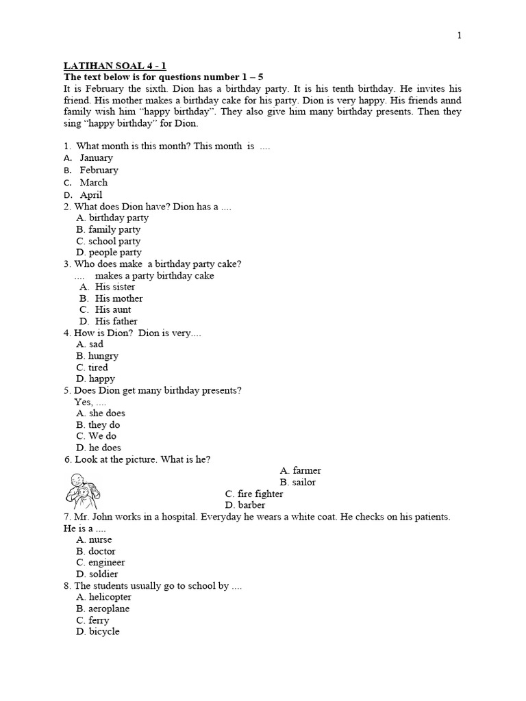 Latihan Soal Kelas 4 1 Pdf Foods Cuisine