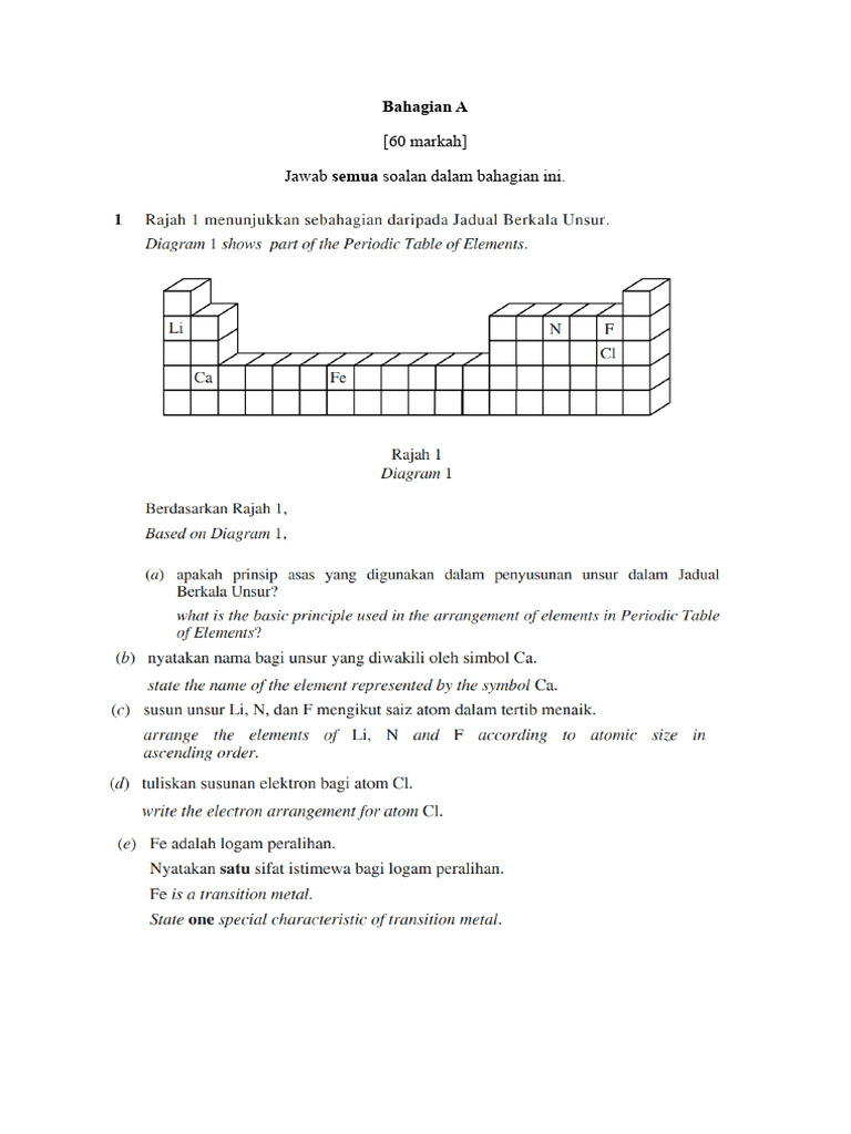 SPM 2022 Chemistry Paper 2 | PDF