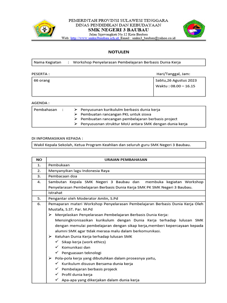 Contoh Notulen | PDF