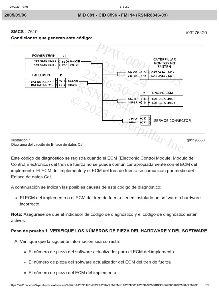 Diagnóstico MID 081 - CID 0596 | PDF | Software | Informática