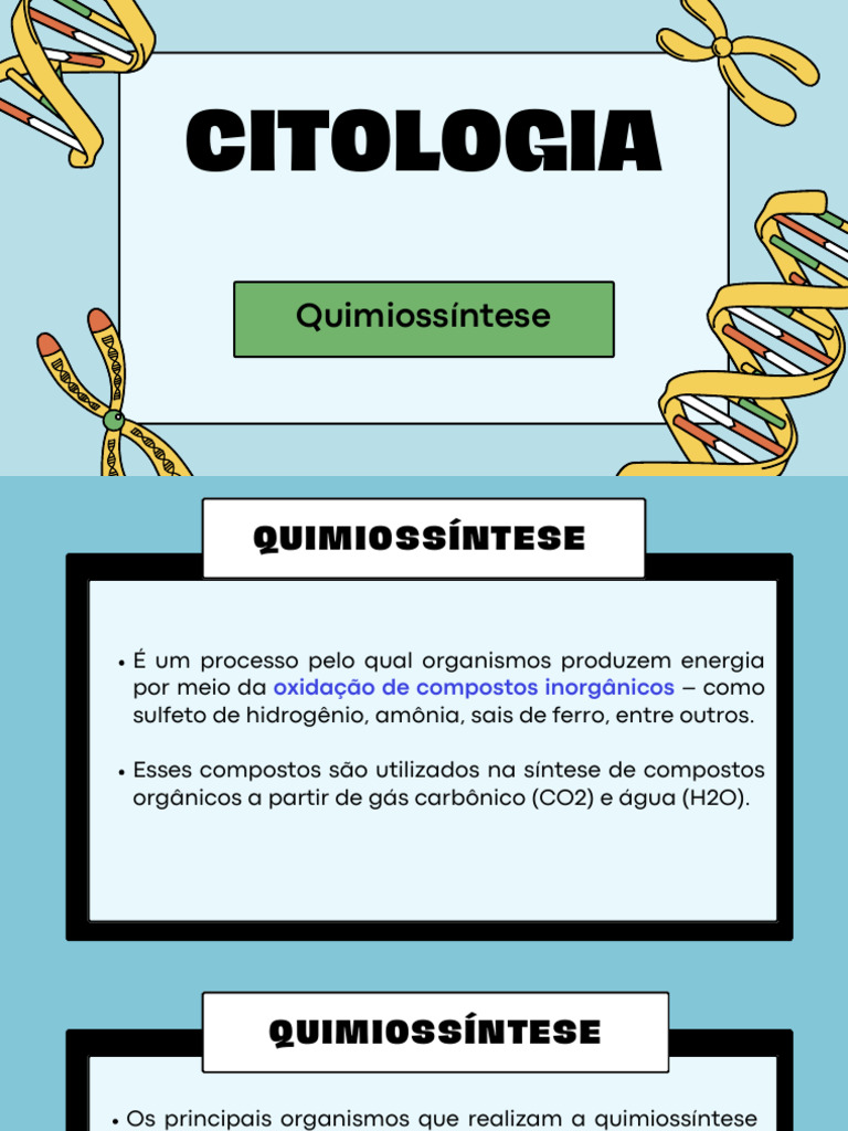 Metabolismo Energético - Quimiossíntese | PDF | Metabolismo | Bactérias