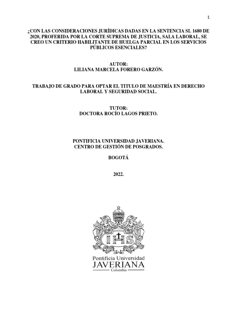 Sentencia SL 1680: Huelga Parcial en Servicios Públicos | PDF | Derecho laboral | Organización ...