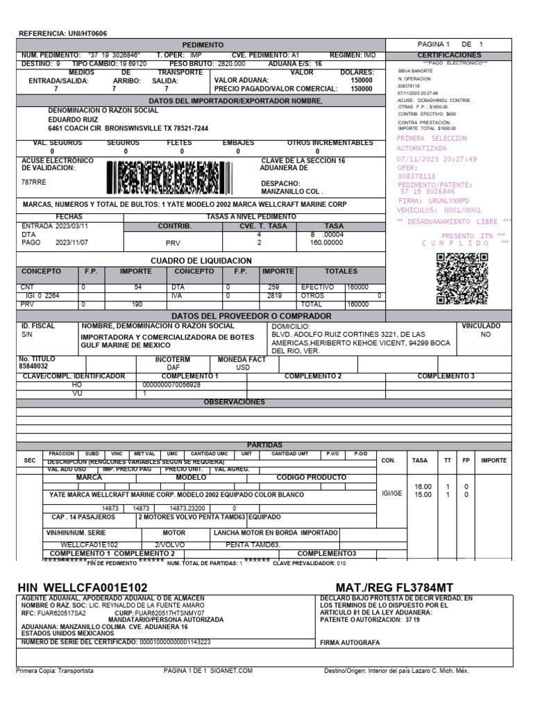 PEDIMENTO BASE 2023 QR +++COPLE IMPORTADORA PREMIUM | PDF | El comercio ...