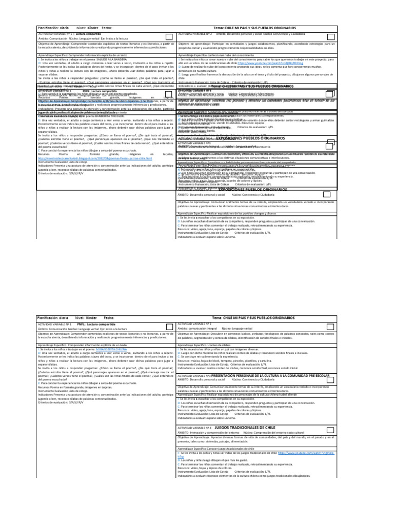 Mi Chile y Sus Pueblos Originarios | PDF | Evaluación | Aprendizaje