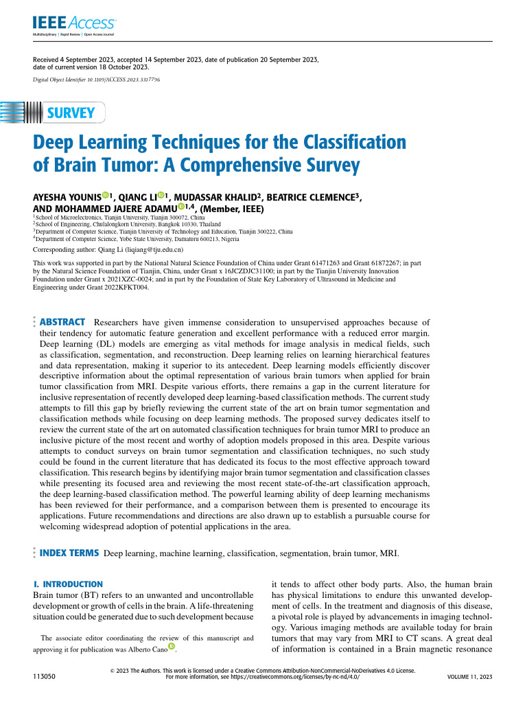 Deep Learning Techniques For The Classification of Brain Tumor A ... Deep Learning Techniques For The Classification of Brain Tumor A ...