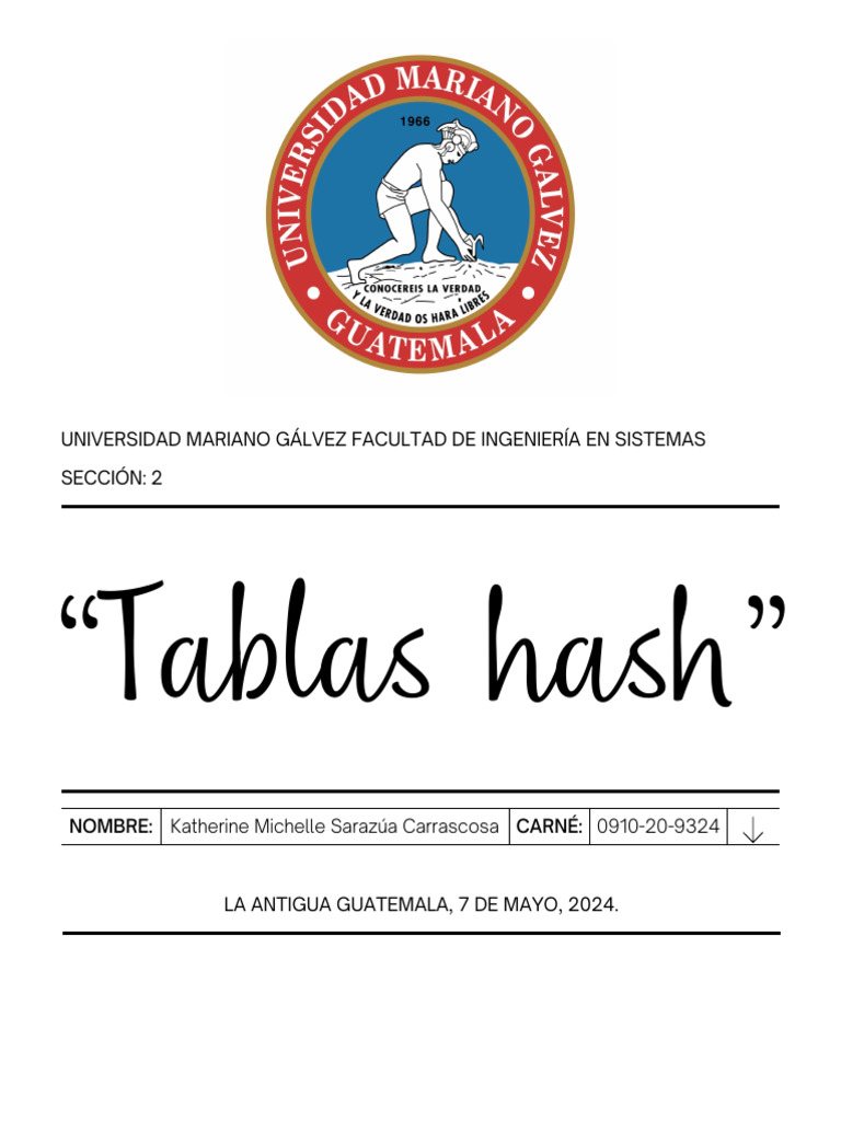 Introducción a las Tablas Hash en Informática | PDF | Bases de datos ...