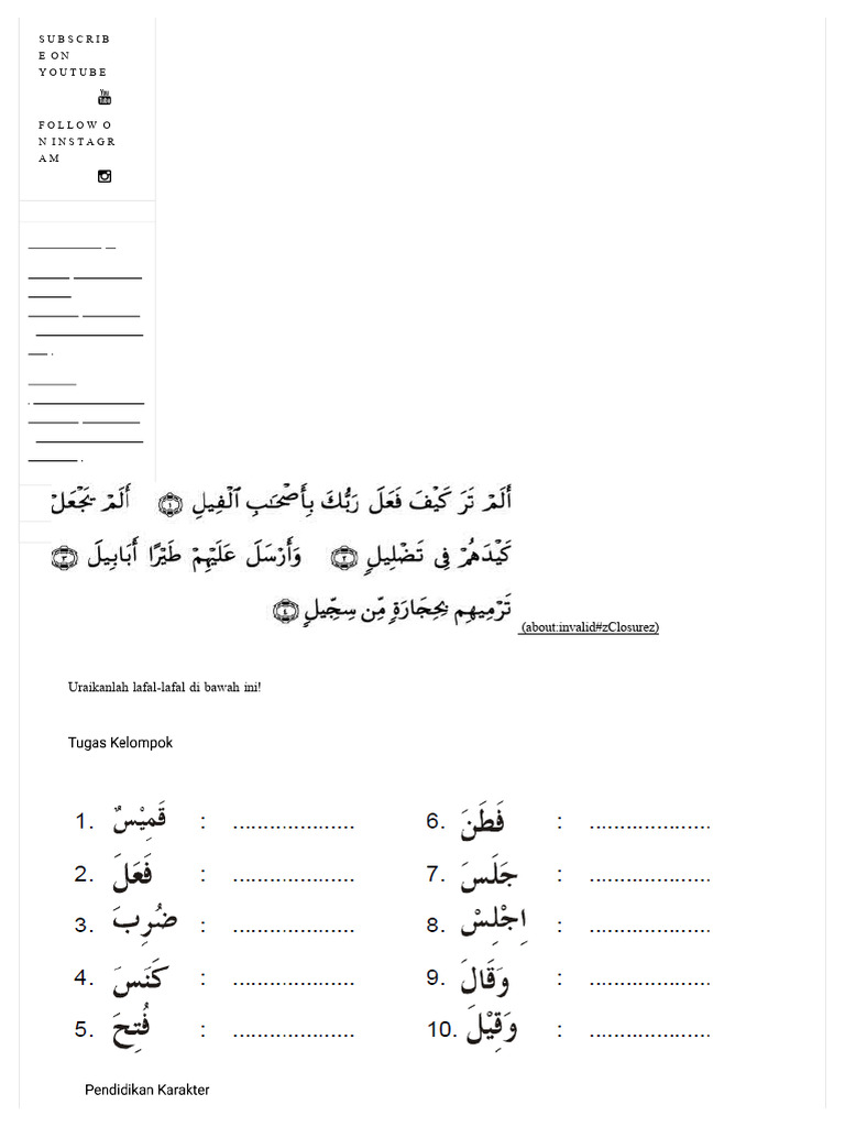 Soal Soal Membaca Dan Menulis Huruf Hijaiyah Bersambung SINAU | PDF