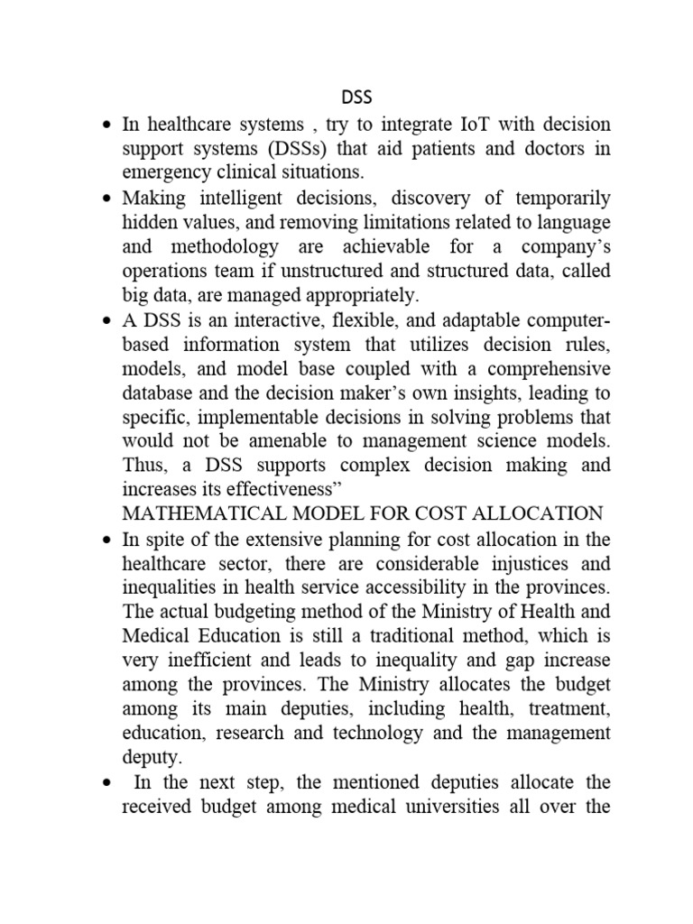DSS | PDF | Sensitivity Analysis | Databases