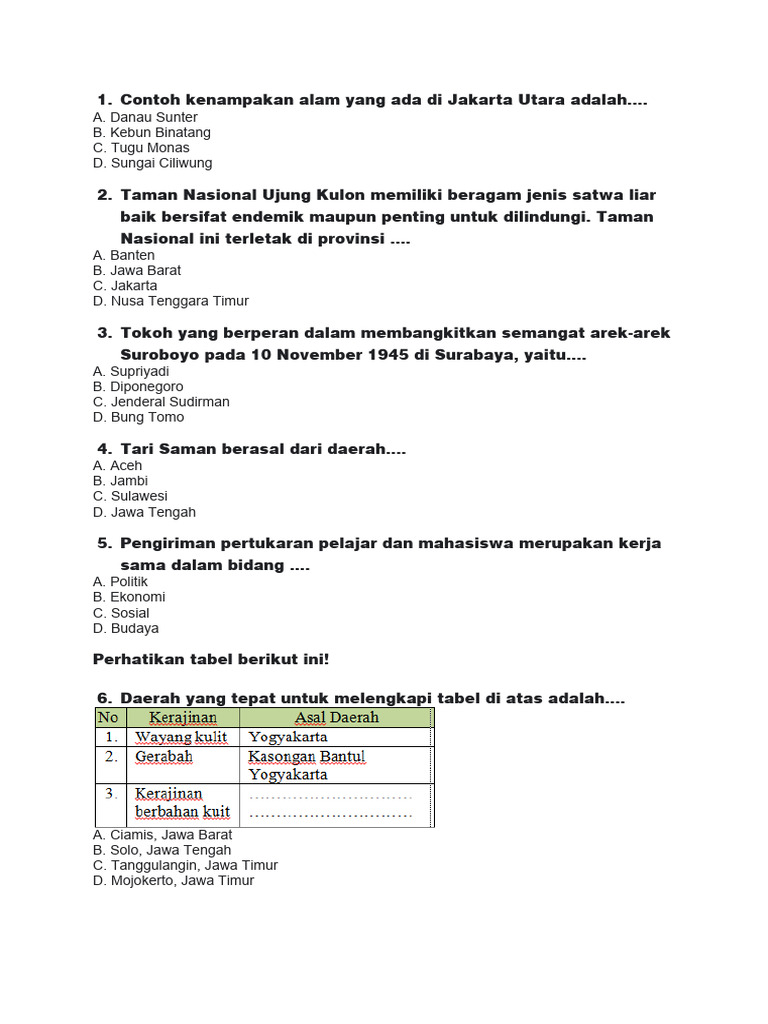 Soal Ilmu Pengetahuan Sosial | PDF | Ilmu Sosial | Perjalanan