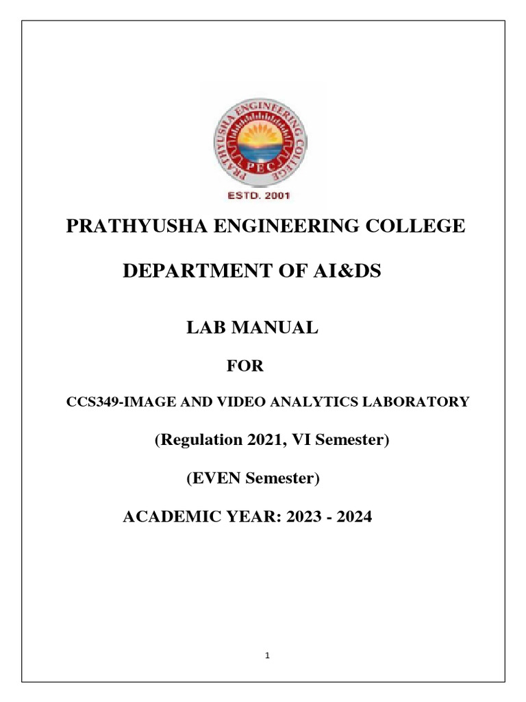 Iva Lab Manual | PDF | Computer Vision | Computer Graphics