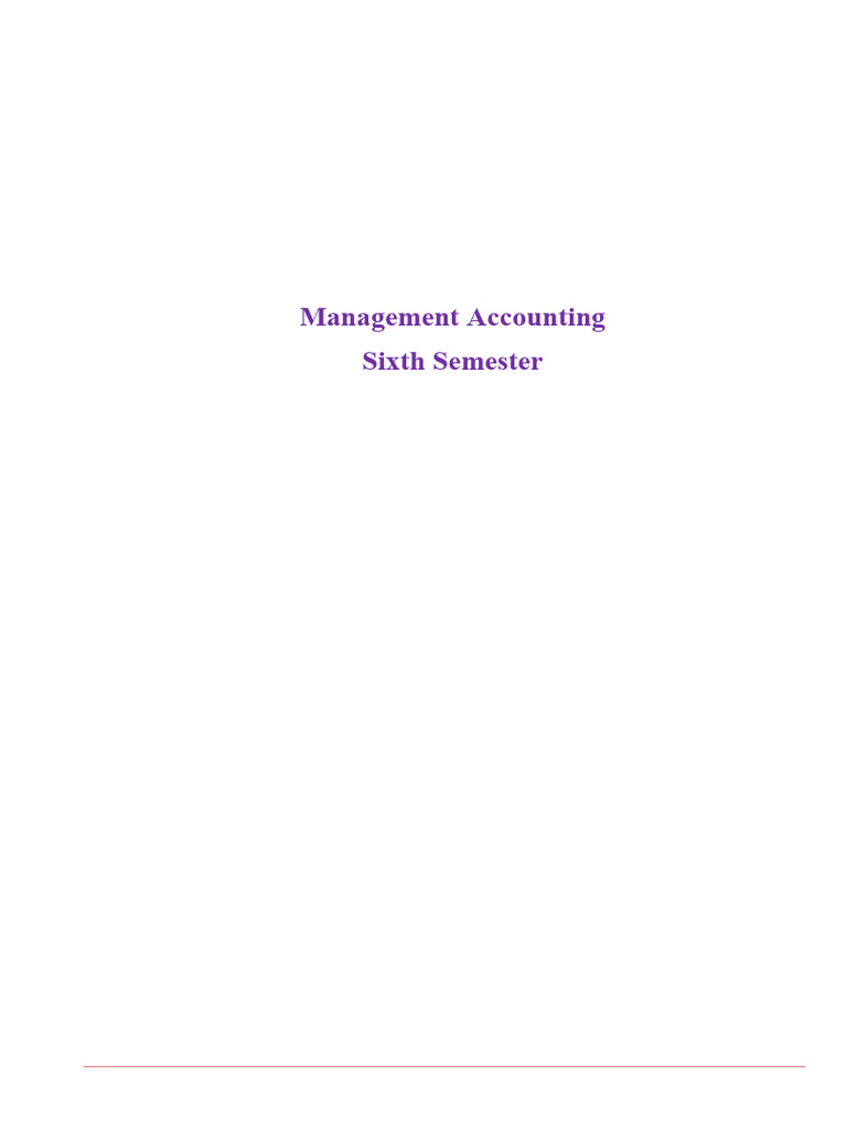 Management Accounting B.com 6th Sem | PDF | Equity (Finance ...