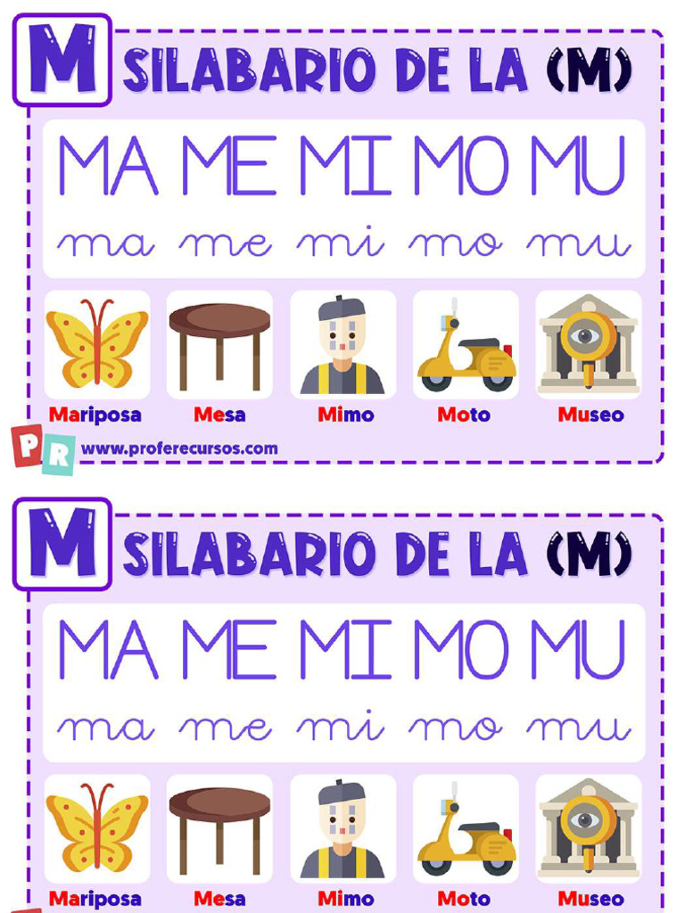 Silabario Letra M | PDF