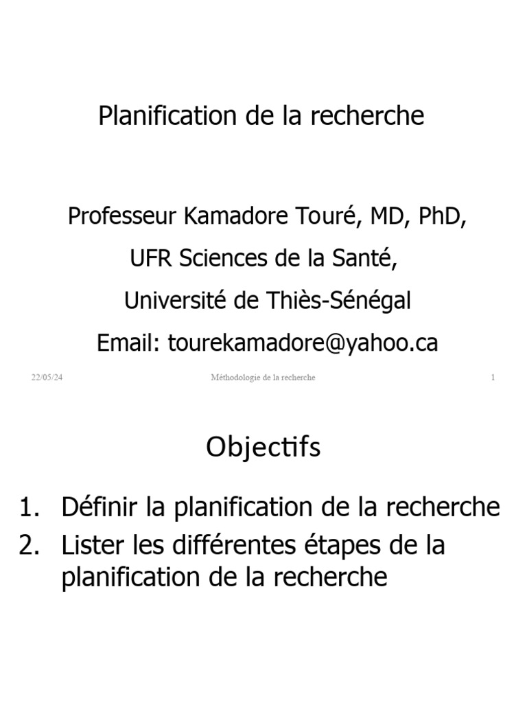 CMR4 Planification Recherche | PDF | Planification