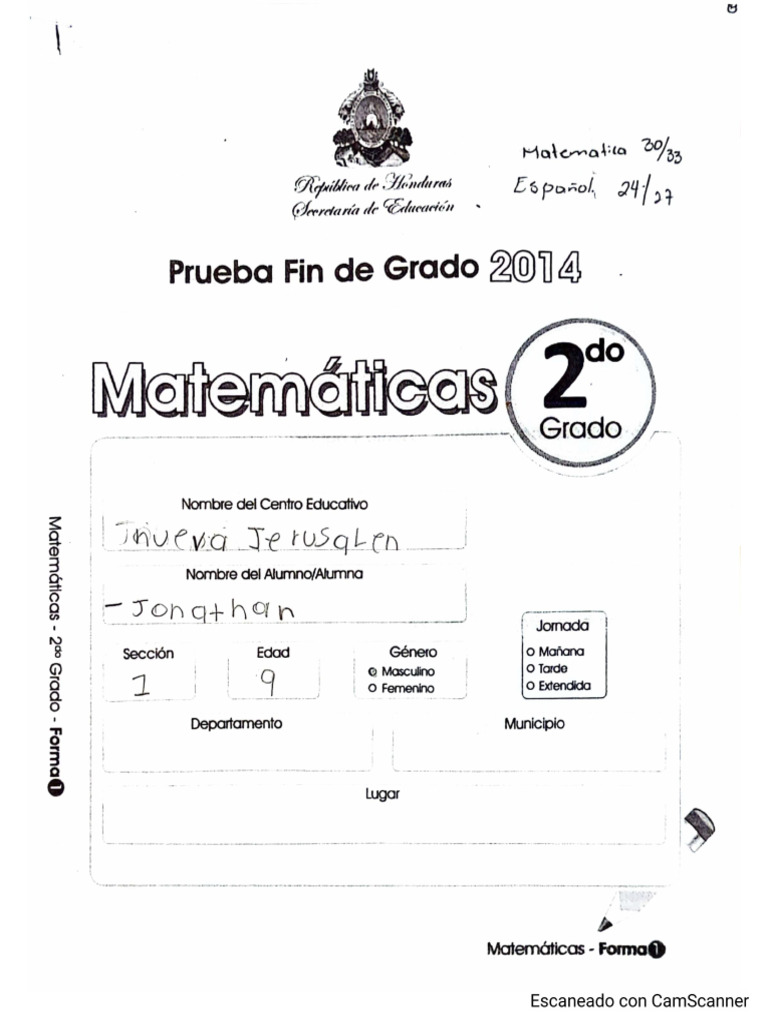 Jonathan Vásquez. Prueba II | PDF