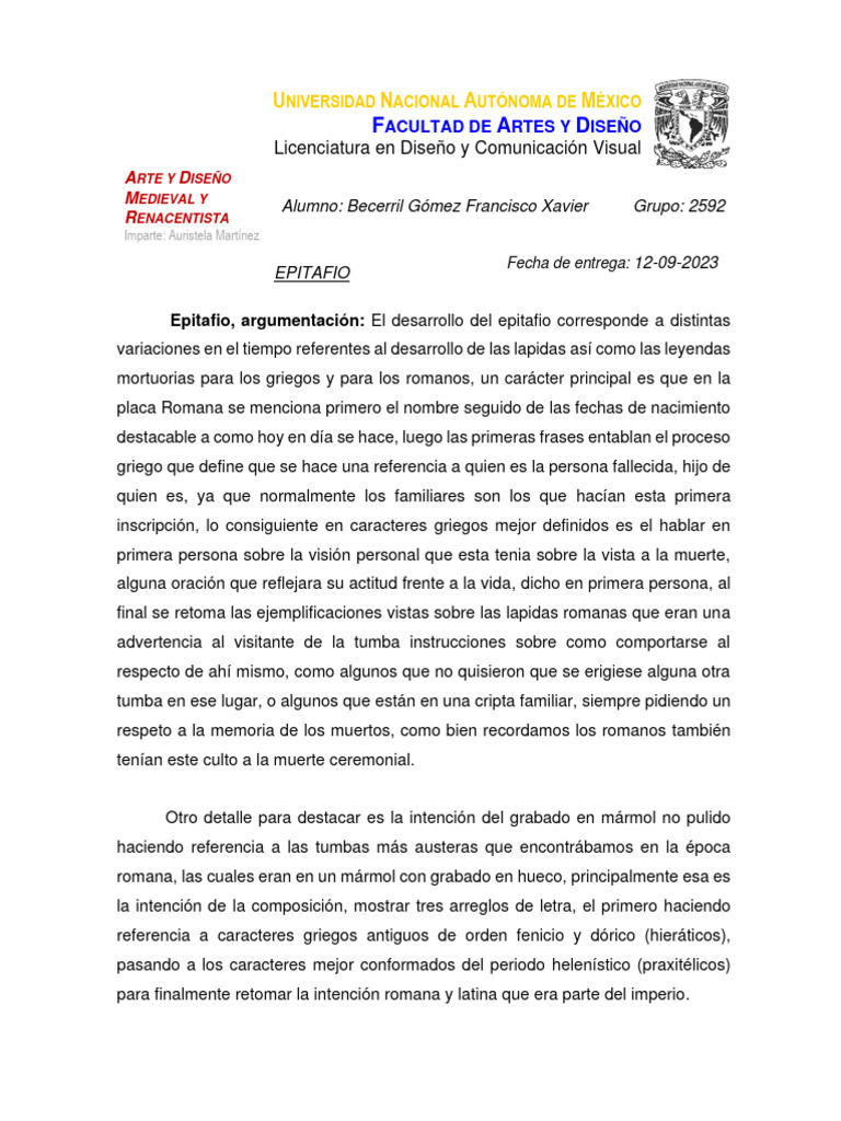 Epitafios: Historia y Significado | PDF | Historia | Clásicos
