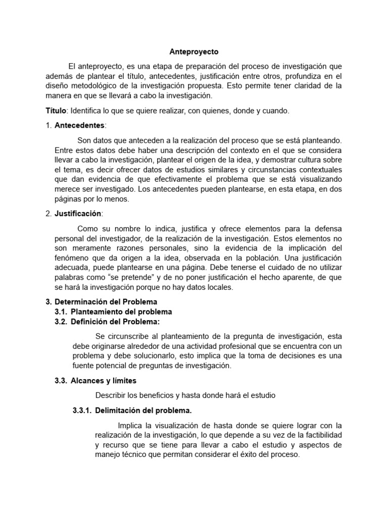 Plantilla Anteproyecto | PDF | Metodología de encuesta | Muestreo ...