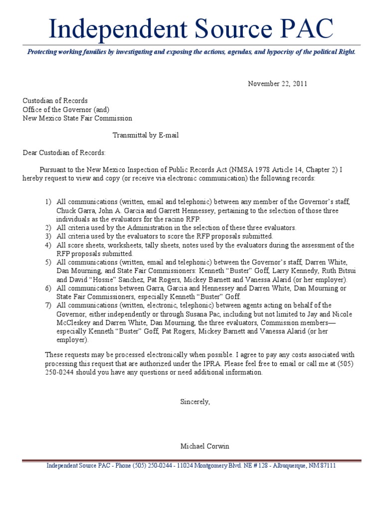 Ipra Request State Fair Contract Award | PDF