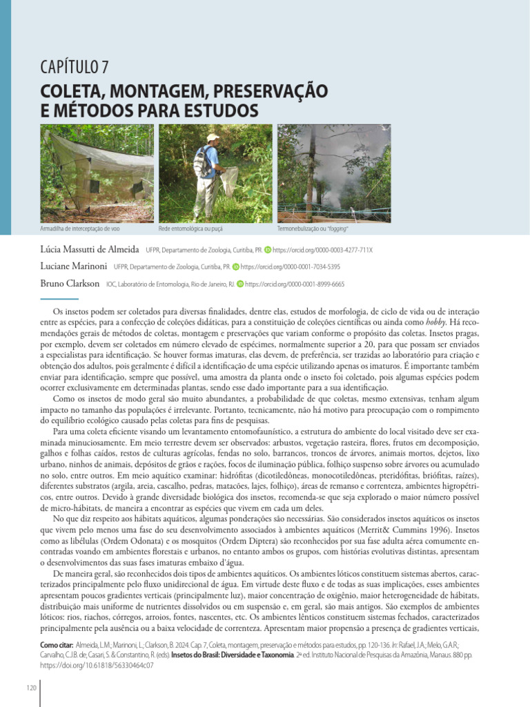 Cap7 Coleta | PDF | Biodiversidade | Insetos