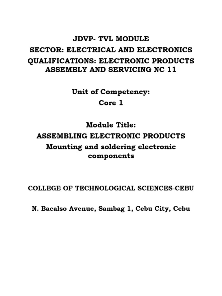 Talisay City JDVP - Module | PDF | Soldering | Resistor