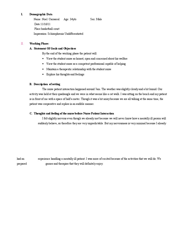 Process Recording | PDF | Psychiatry Related Fields | Medicine