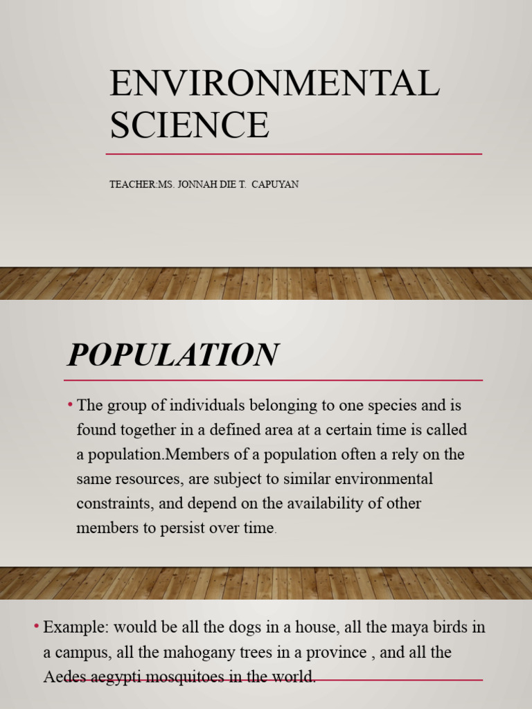 Environmental-Science - Populatio, Population Density, Dispersion and ...
