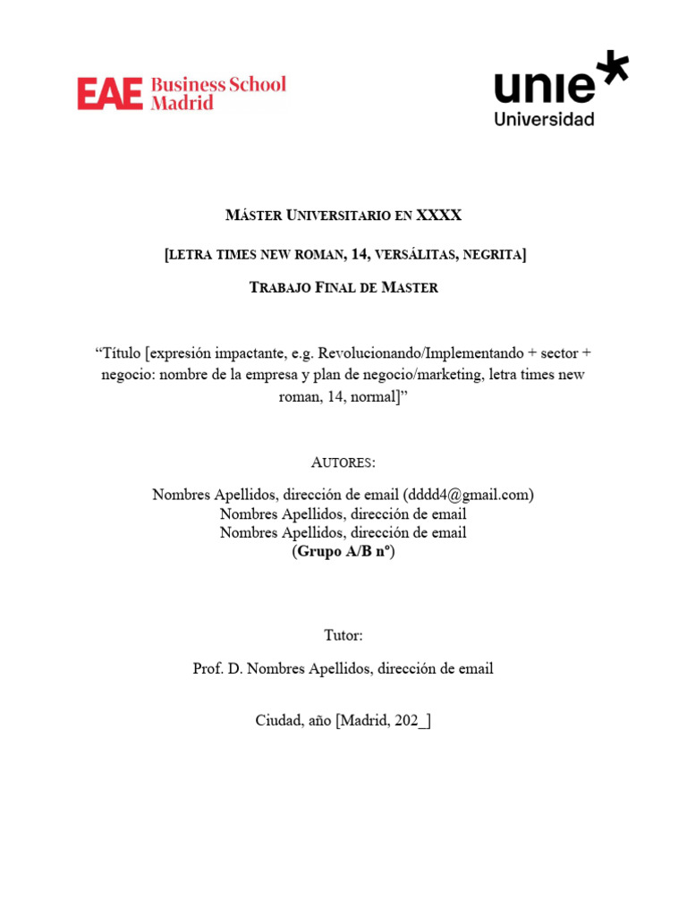 Plantilla Formato TFM | PDF | Análisis FODA | Educación en artes liberales