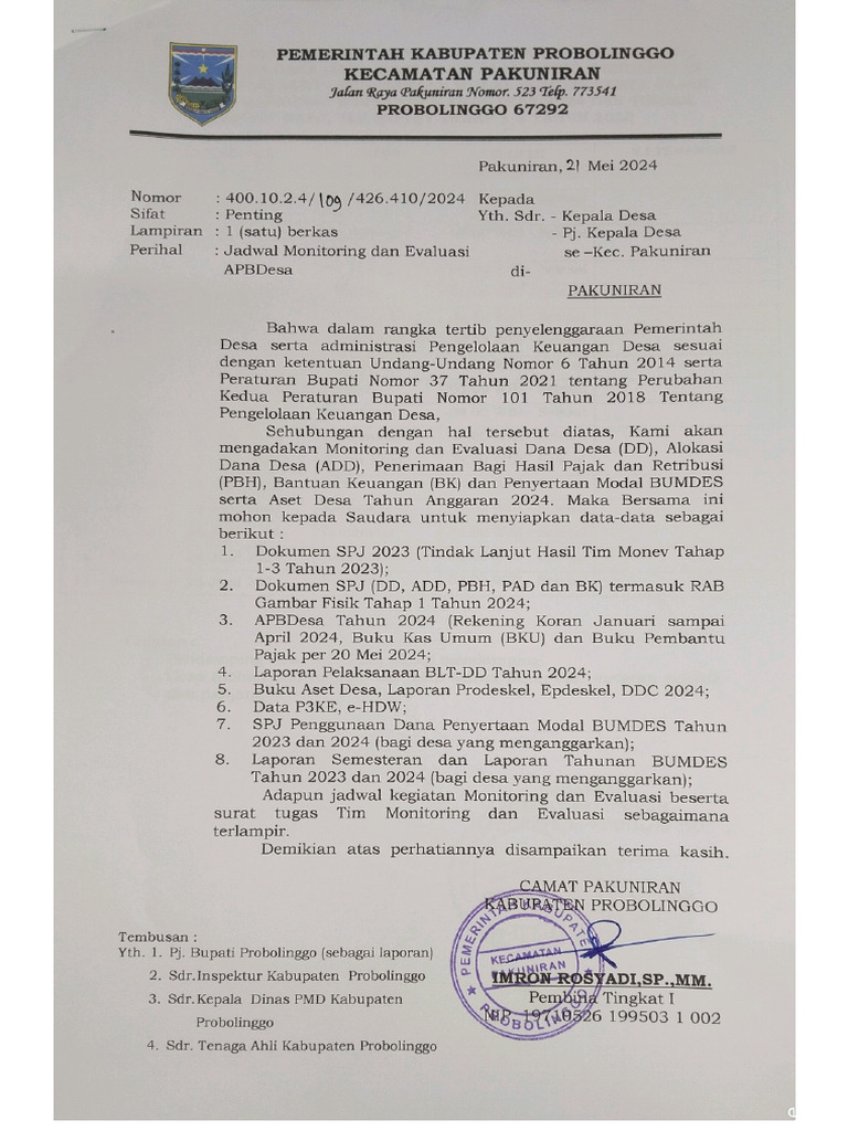 Jadwal Monev 2024. | PDF