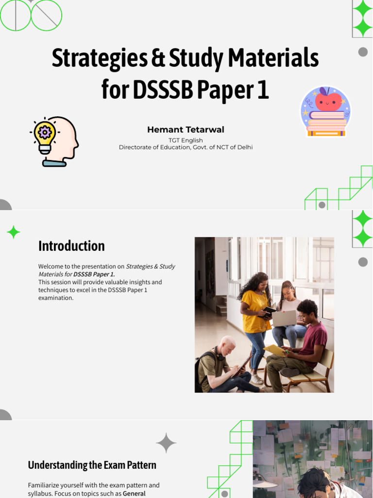 DSSSB Paper 1 Strategies & Study Materials | PDF