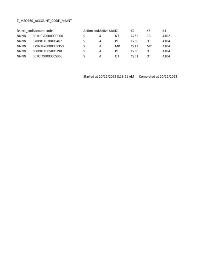 Account Code Maintenance Overview | PDF | Technology & Engineering